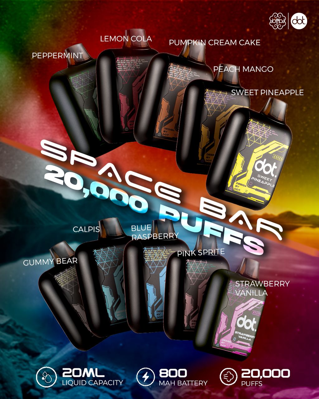 dotMod Space Bar 20000puffs Disposable – vape haus - Premium Vapor ...